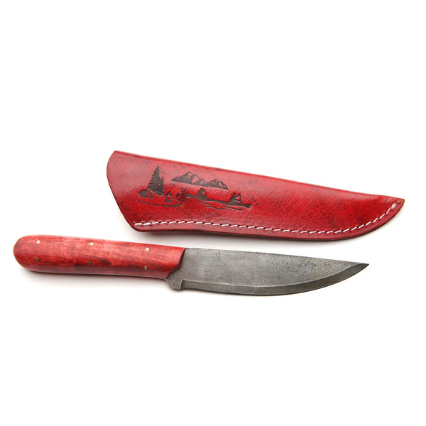 River Traders Hudson Bay Roach Belly Red with Pictoric Sheath Knife ...